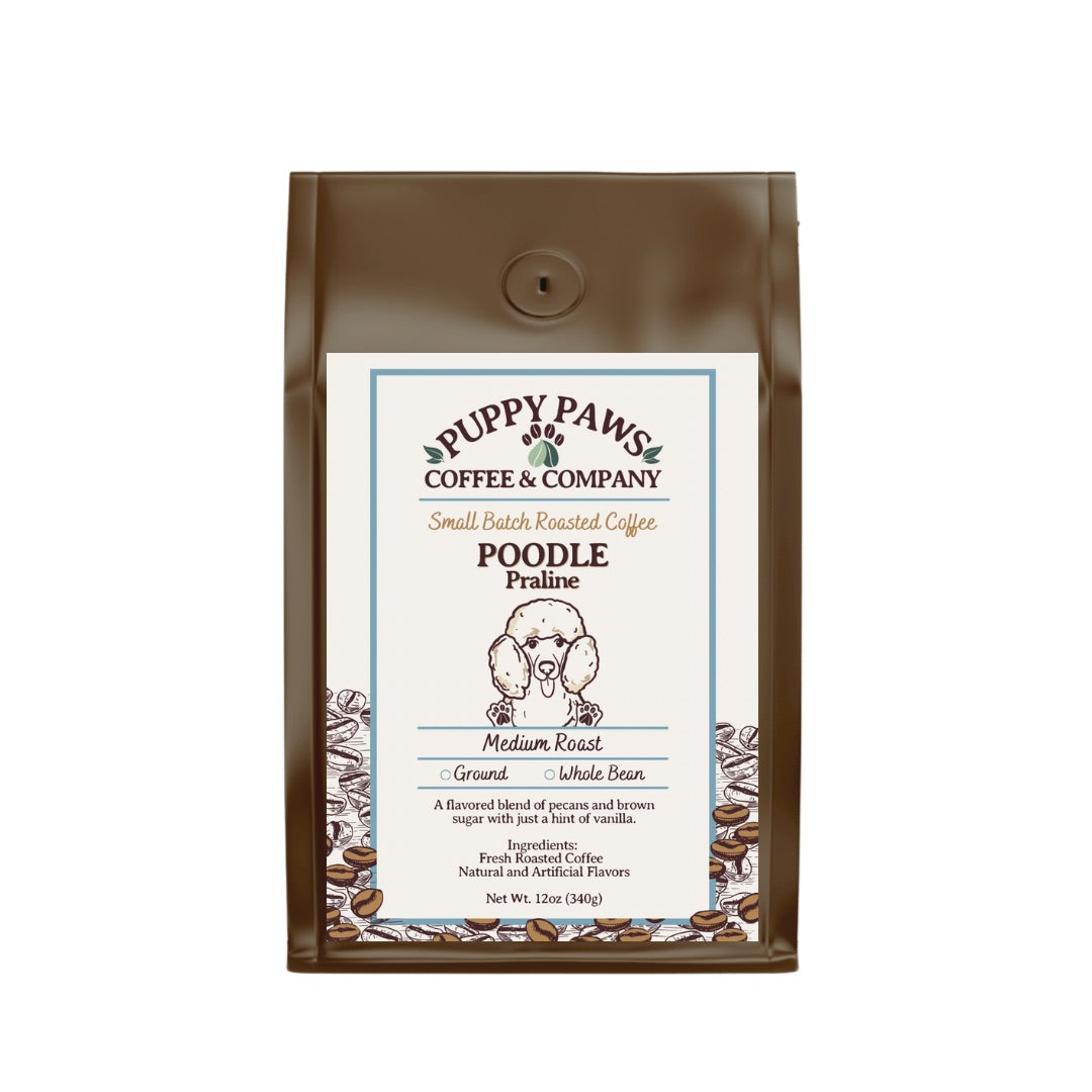 Poodle Praline Medium Roast Flavored Coffee – Puppy Paws Coffee & Company
